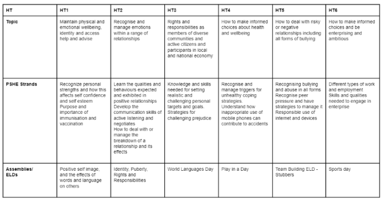Year 8 Curriculum – Sarah Bonnell School