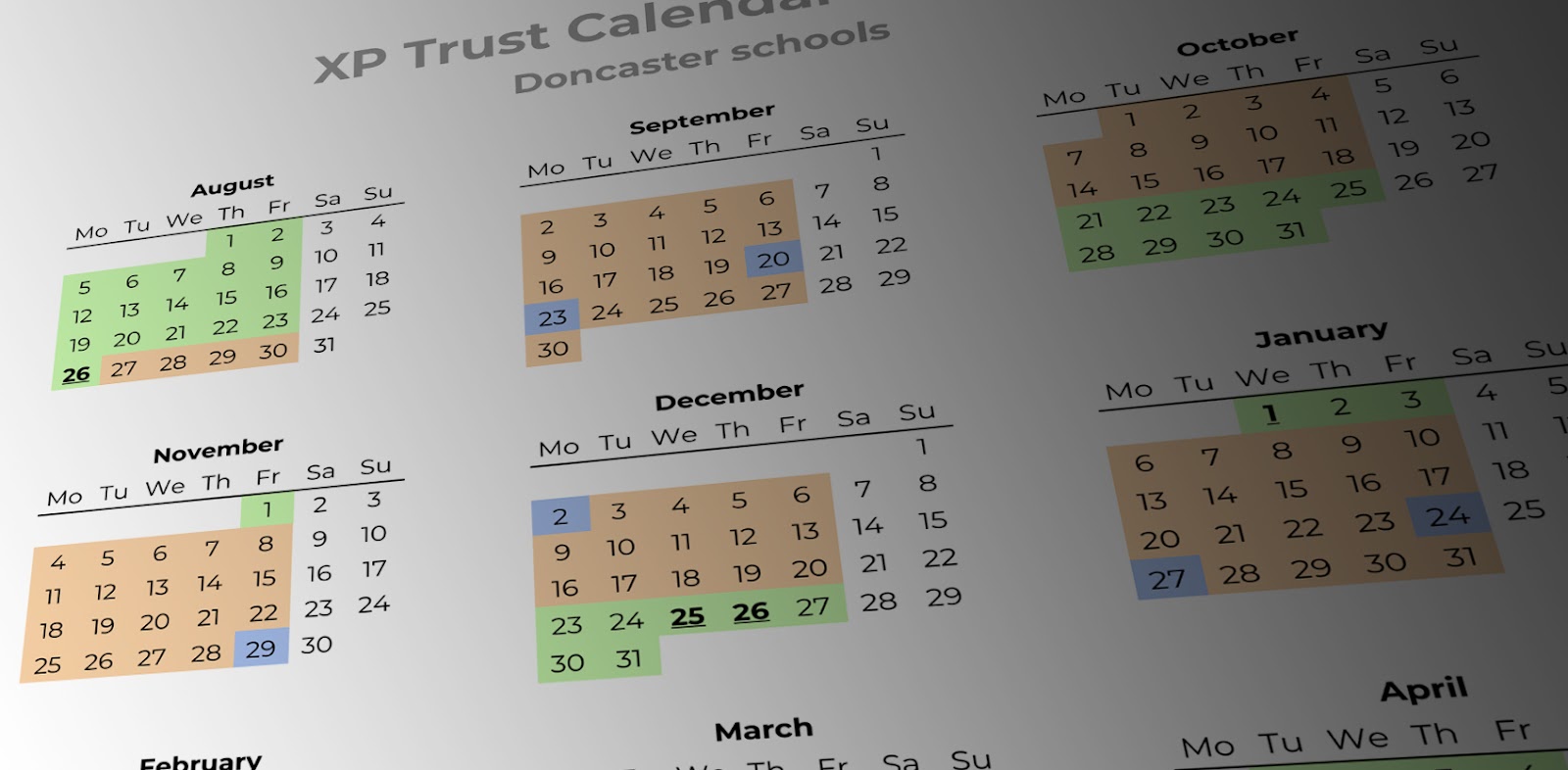 School day and calendars – XP School