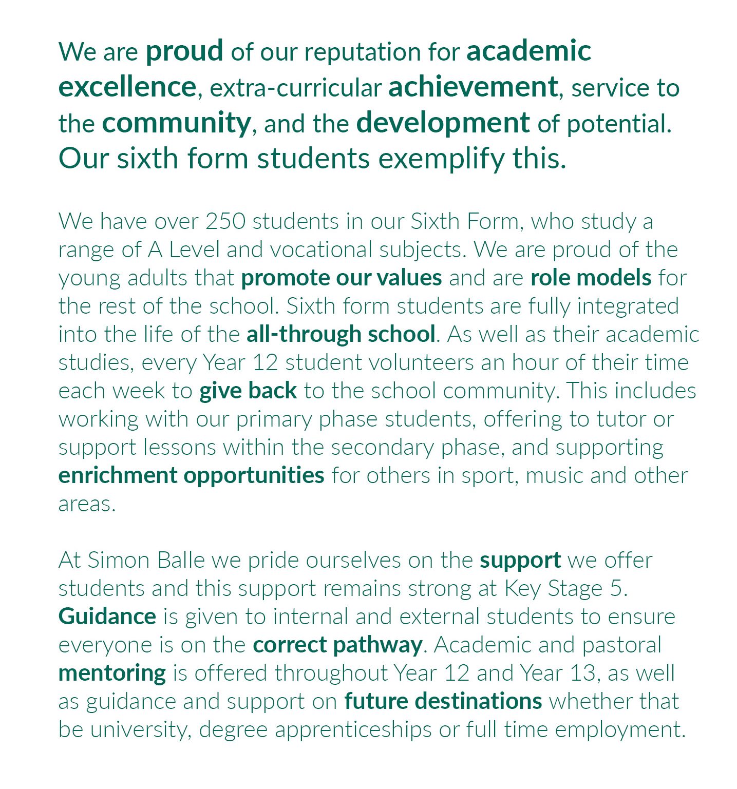 Welcome to Simon Balle Sixth Form | Simon Balle All-through School