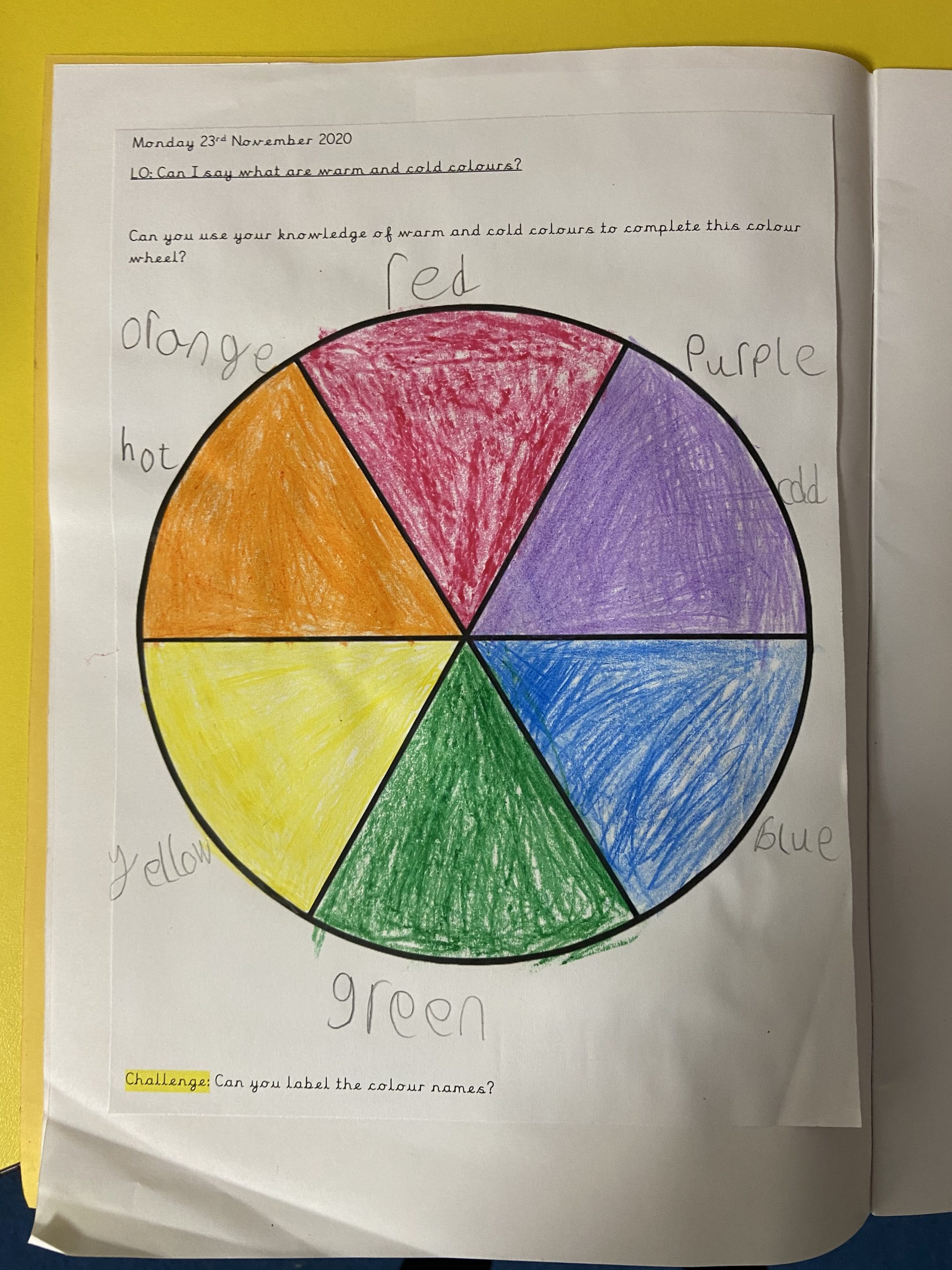 Hot and cold colours | West Boldon Primary School