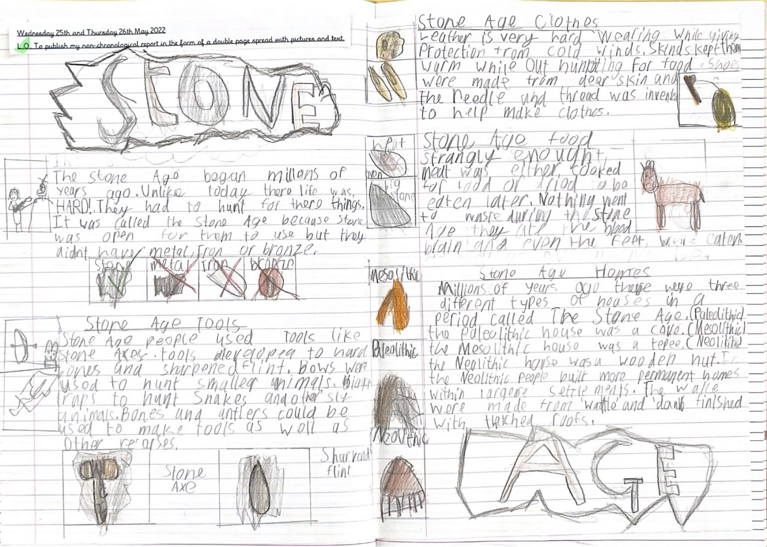 Stone Age Non-Chronological Reports | West Boldon Primary School