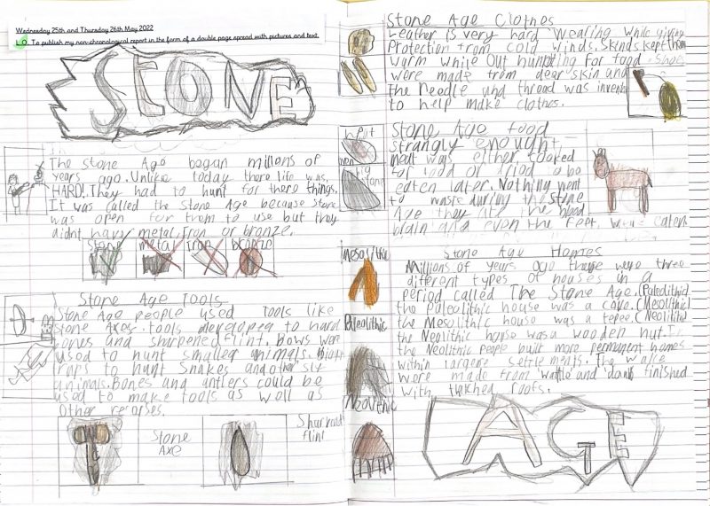 Stone Age Non-Chronological Reports | West Boldon Primary School